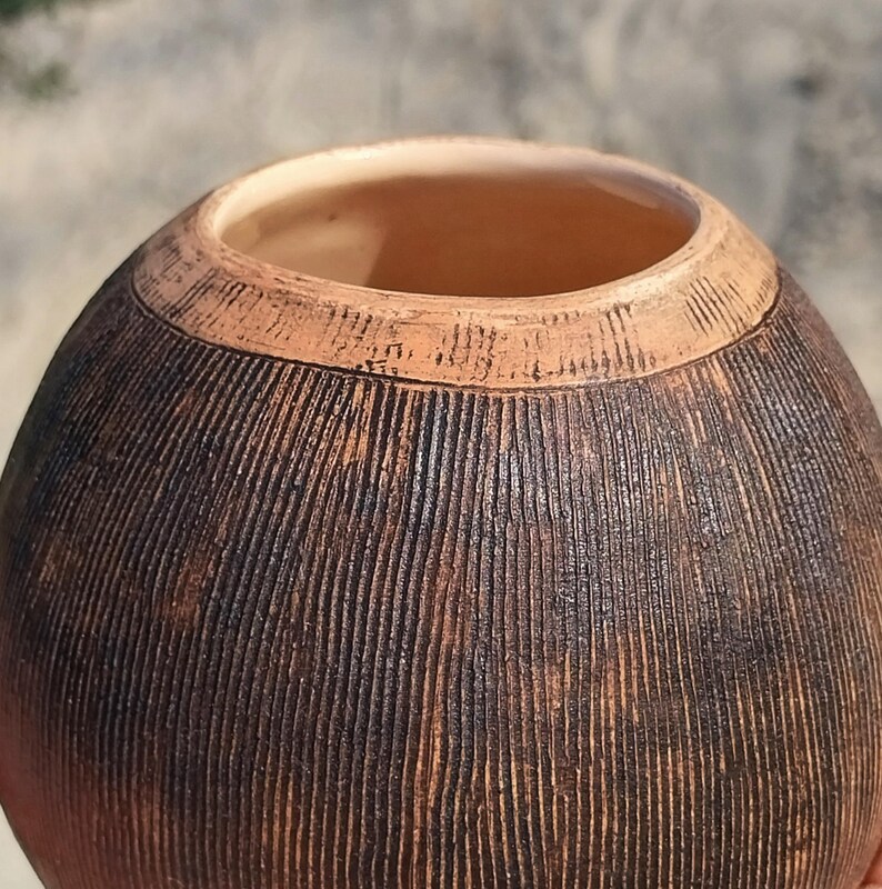 Mate Cup Rustic Style, Yerba Mate Ceramic Gourd, Ceramic Small Vase in ...