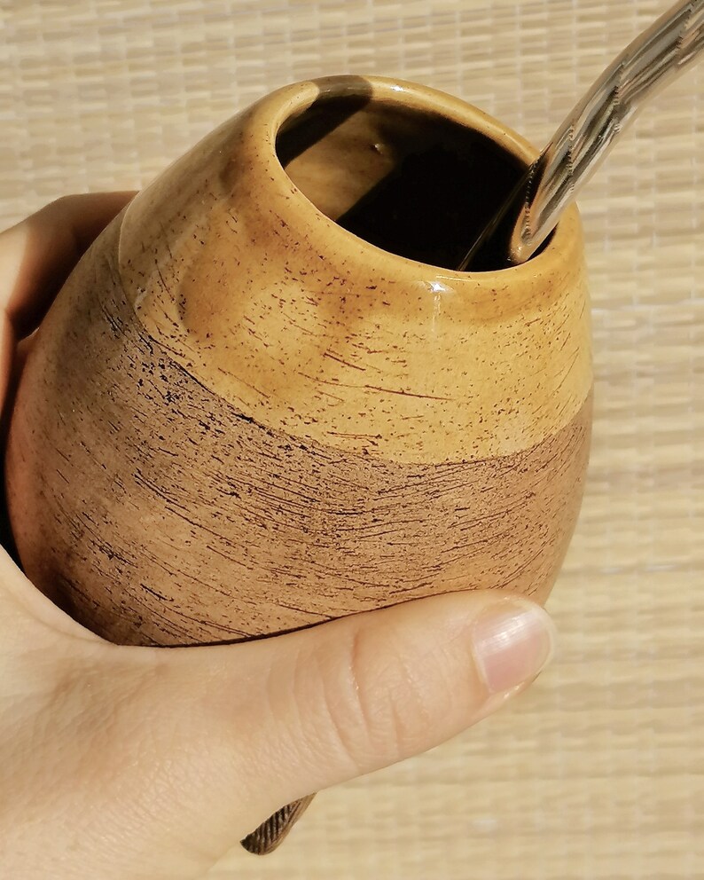 Ceramic Mate Cup With 3 Feet, Yerba Mate Ceramic Gourd - Etsy