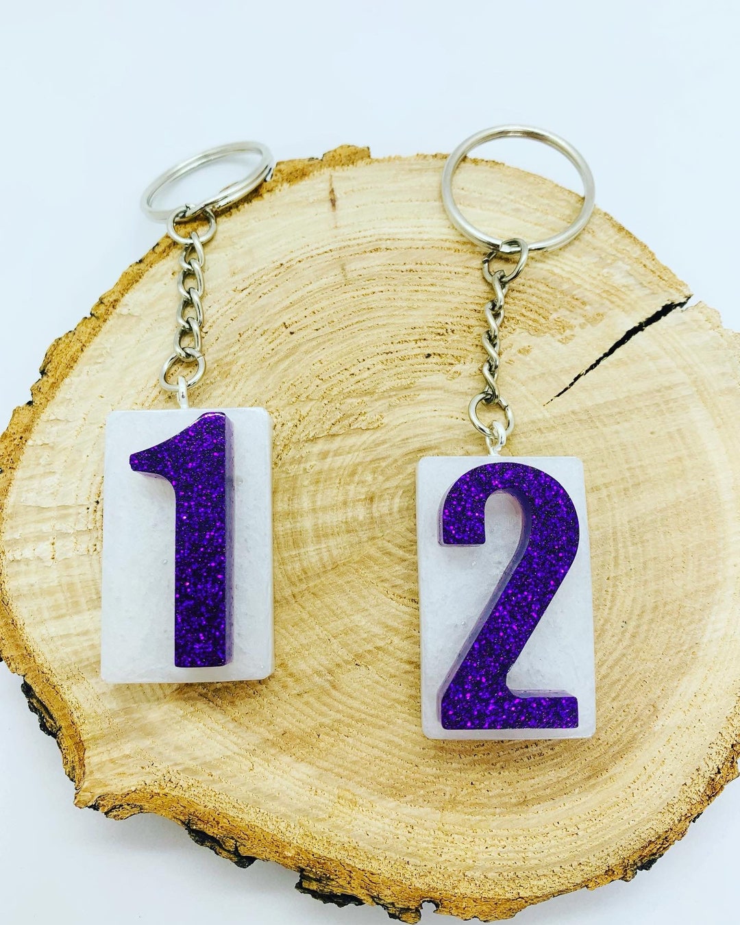Block Style Number Number Keychain Assorted Colours - Etsy