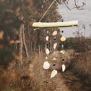 Sea Shell Wind Chime - Sun Catcher - Spring Decor - Blue - Handmade ...