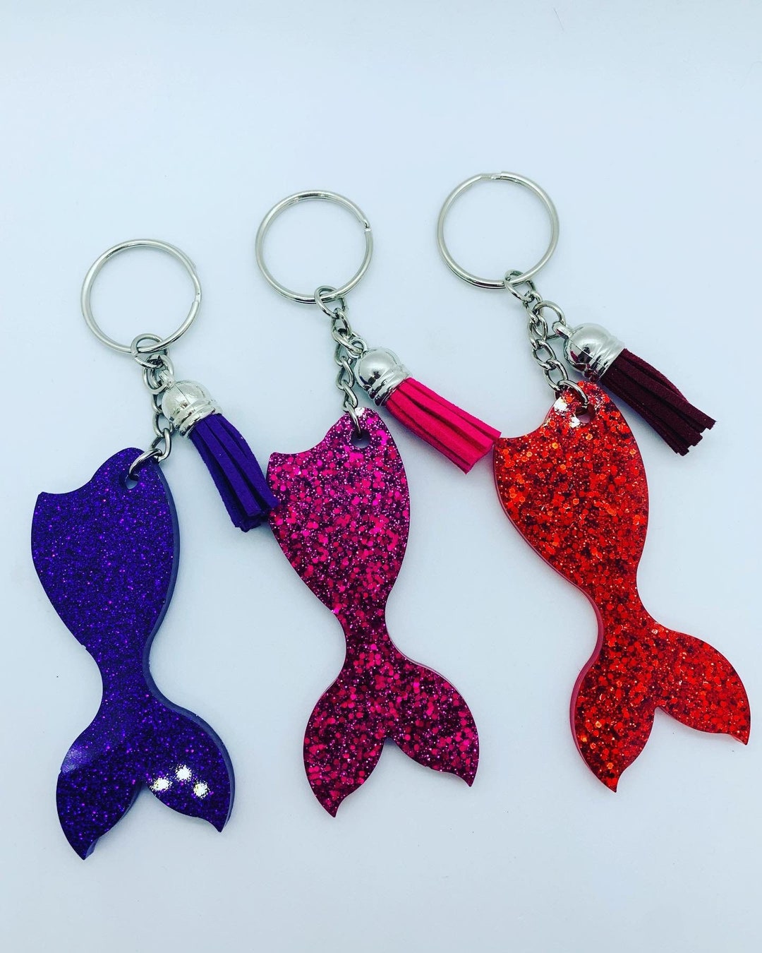 Mermaid Tail Keychains 3 Colours to Choose From Leather - Etsy