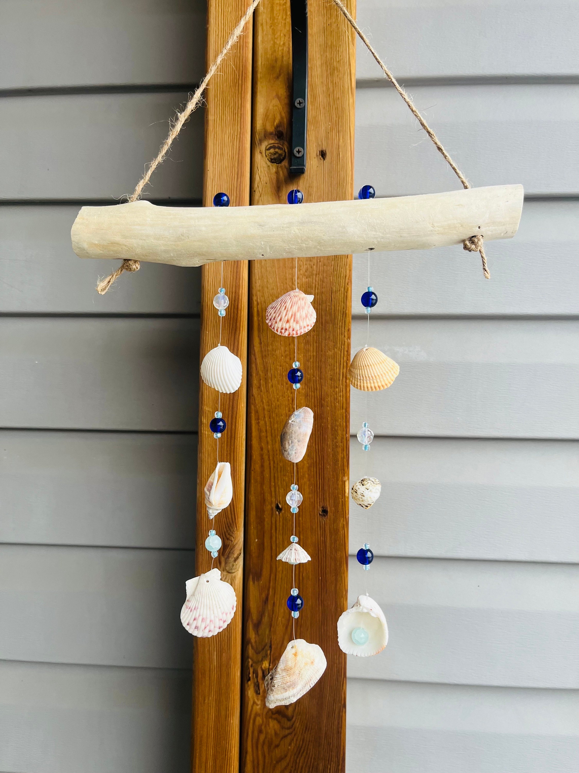 Sea Shell Wind Chime Sun Catcher Spring Decor Blue Mothers Day Gift ...