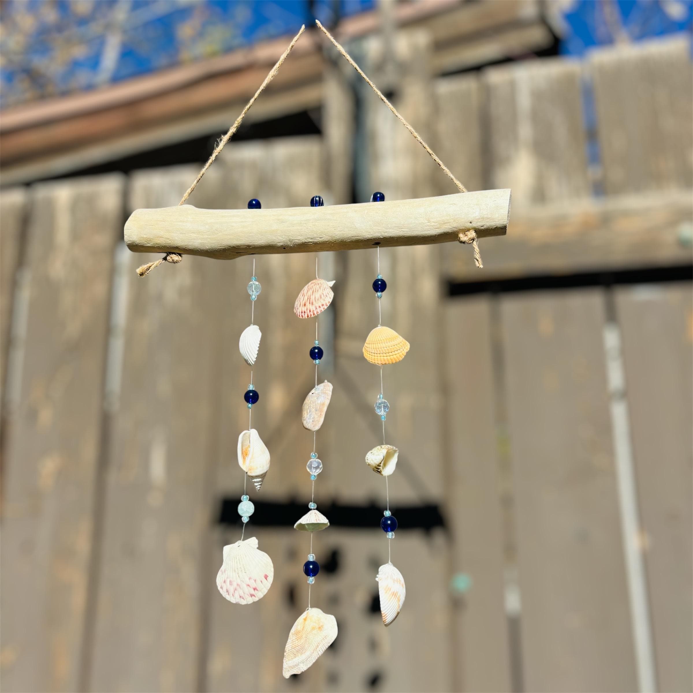 Sea Shell Wind Chime - Sun Catcher - Spring Decor - Blue - Handmade ...