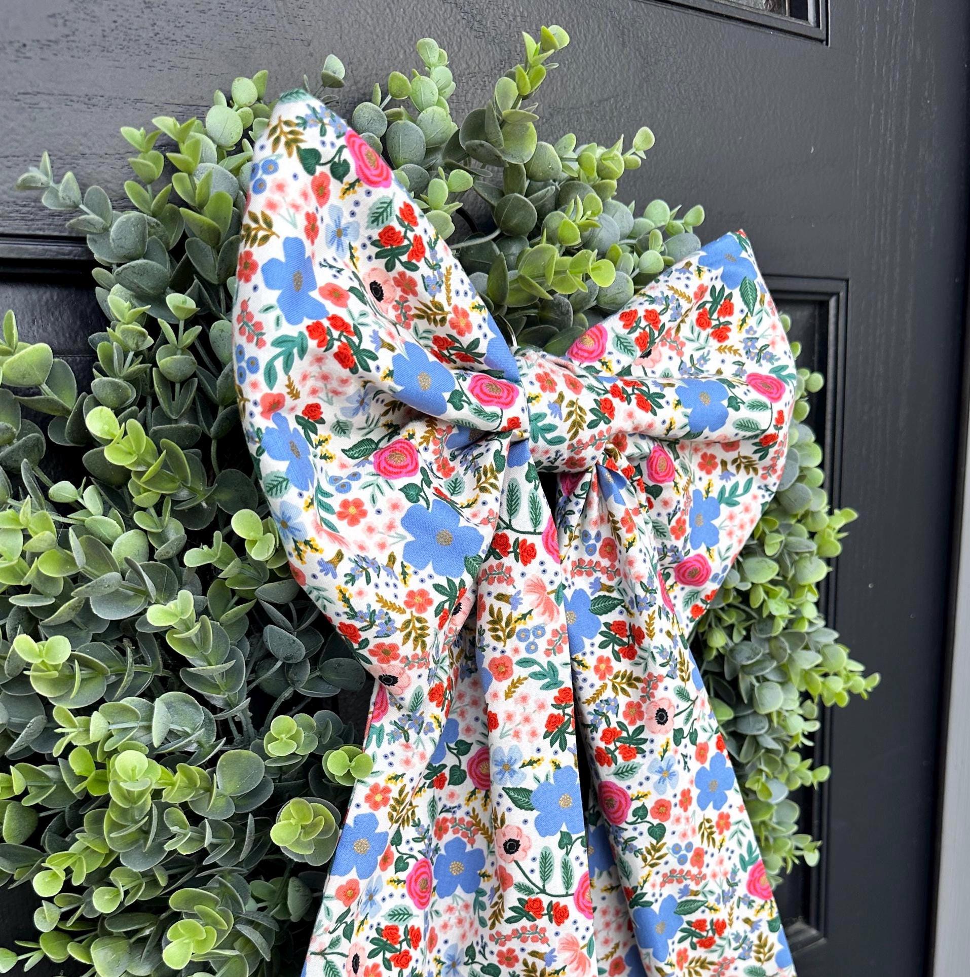 Large Happy Floral Bow Floral Rifle Paper Co. Bow for Wreath Spring ...
