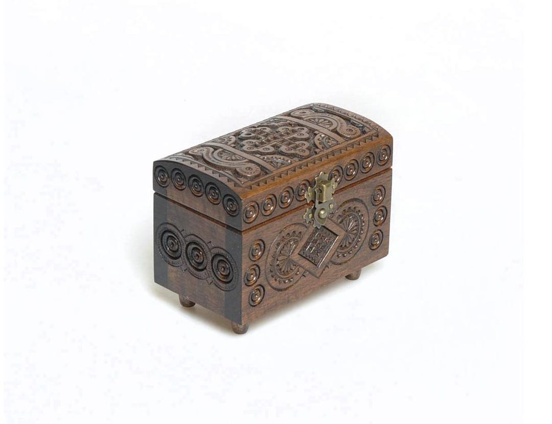 Small Wood Jewelry Box, Wooden Keepsake Box for Rings and Treasures ...