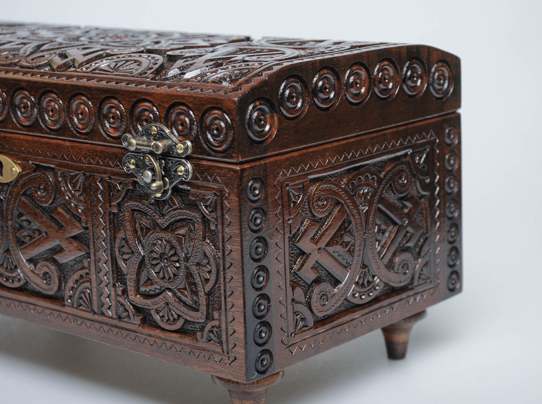 Сarved Wood Coffer Large Wooden Box Wood Jewelry Box | Etsy