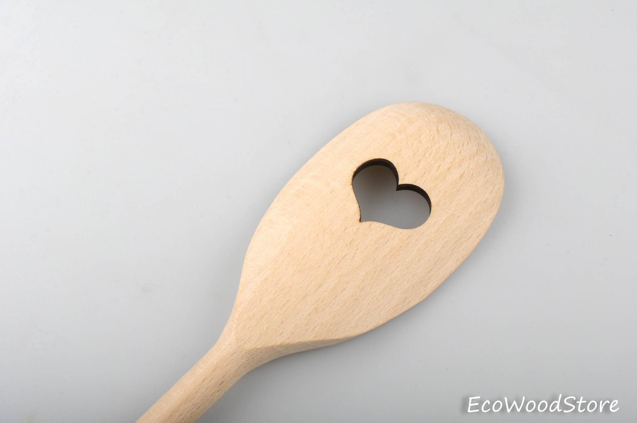 Heart-shaped wooden spoon natural wood spoon long wooden | Etsy