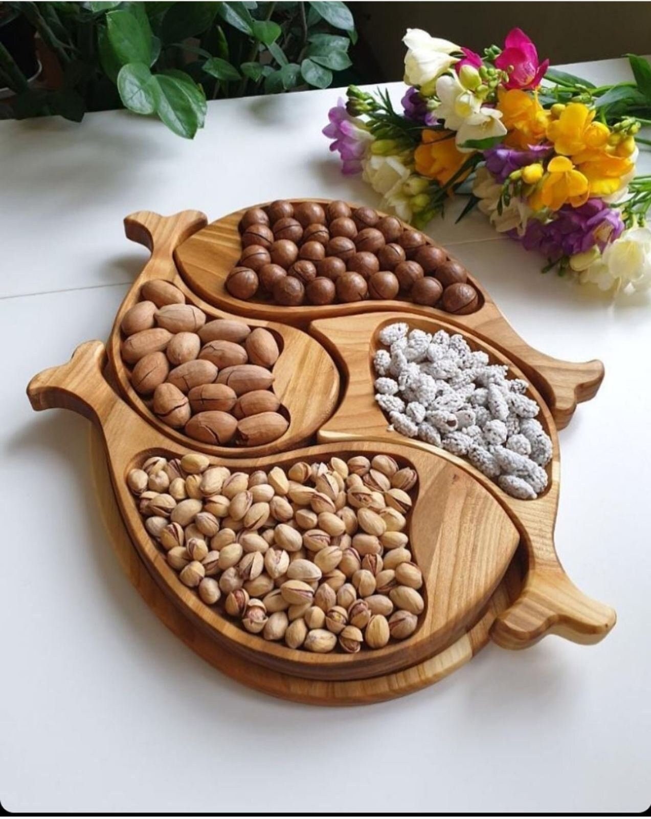 Wooden Serving Set in Shapes of Fish Wooden Tray With Bowls - Etsy