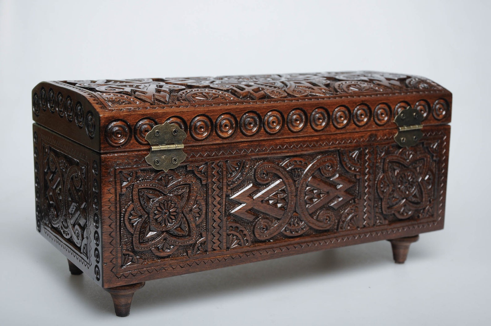 Сarved Wood Coffer Large Wooden Box Wood Jewelry Box | Etsy