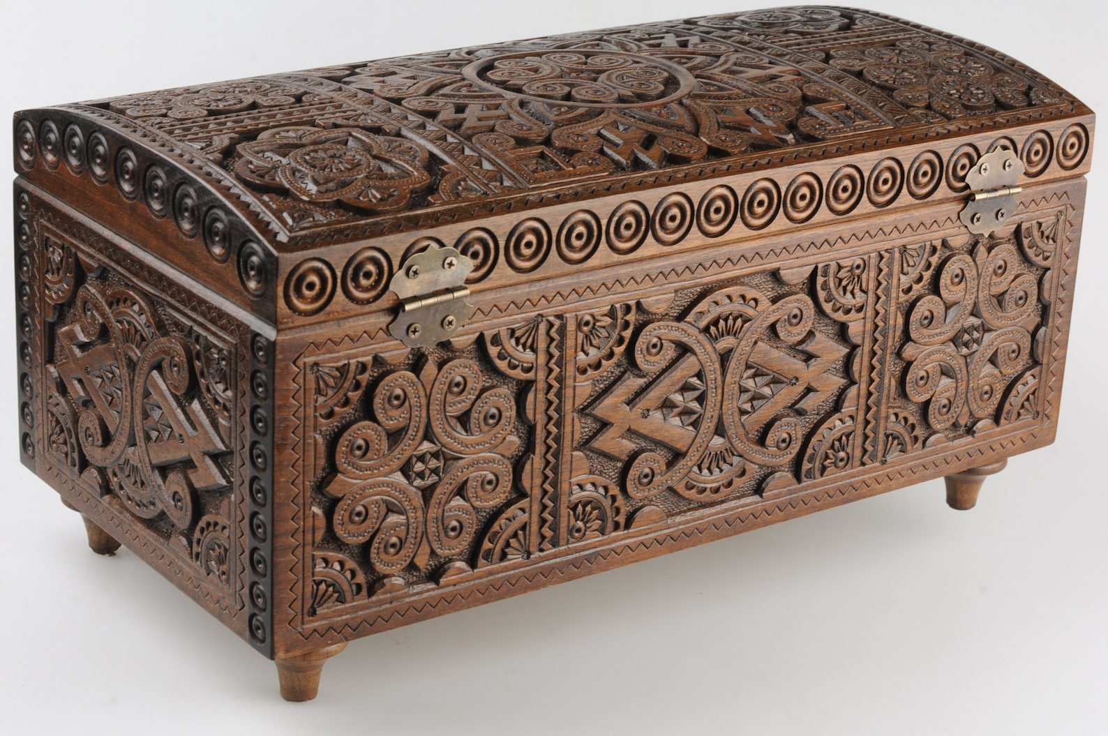 Carved Wooden Coffer, Large Wooden Box, Wood Jewelry Box, Jewelry Case ...
