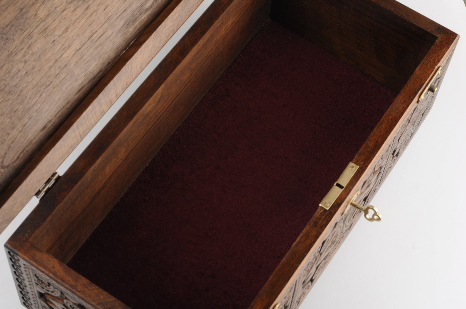 Carved Wooden Coffer Large Wooden Box Wood Jewelry Box - Etsy