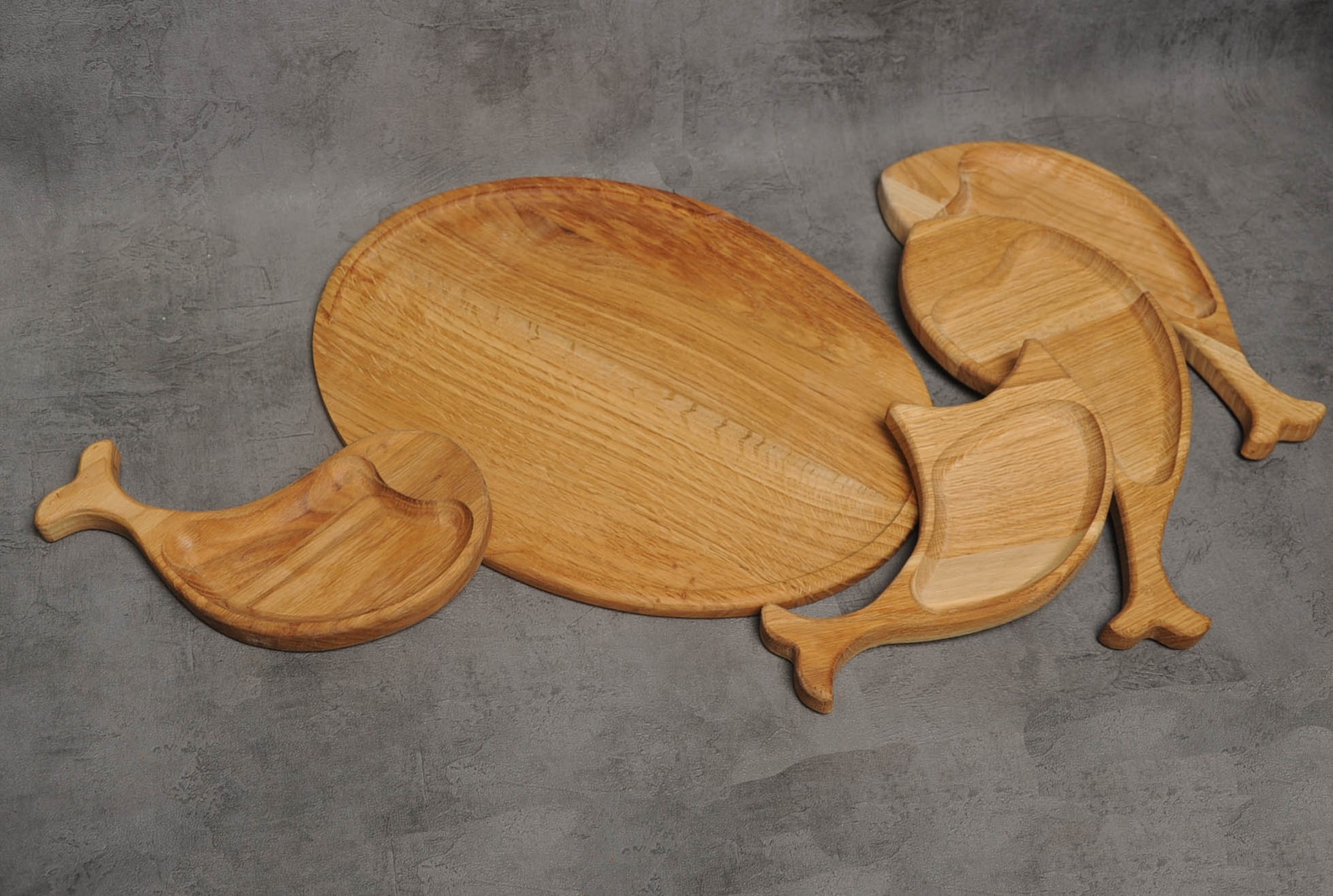 Wooden Serving Set in Shapes of Fish Wooden Tray With Bowls - Etsy