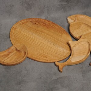 Wooden Serving Set in Shapes of Fish Wooden Tray With Bowls - Etsy