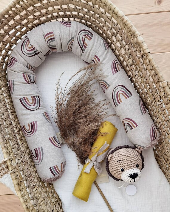 Mini Snake Rainbow Nature Linen Look Beige Pram Snake Gift | Etsy