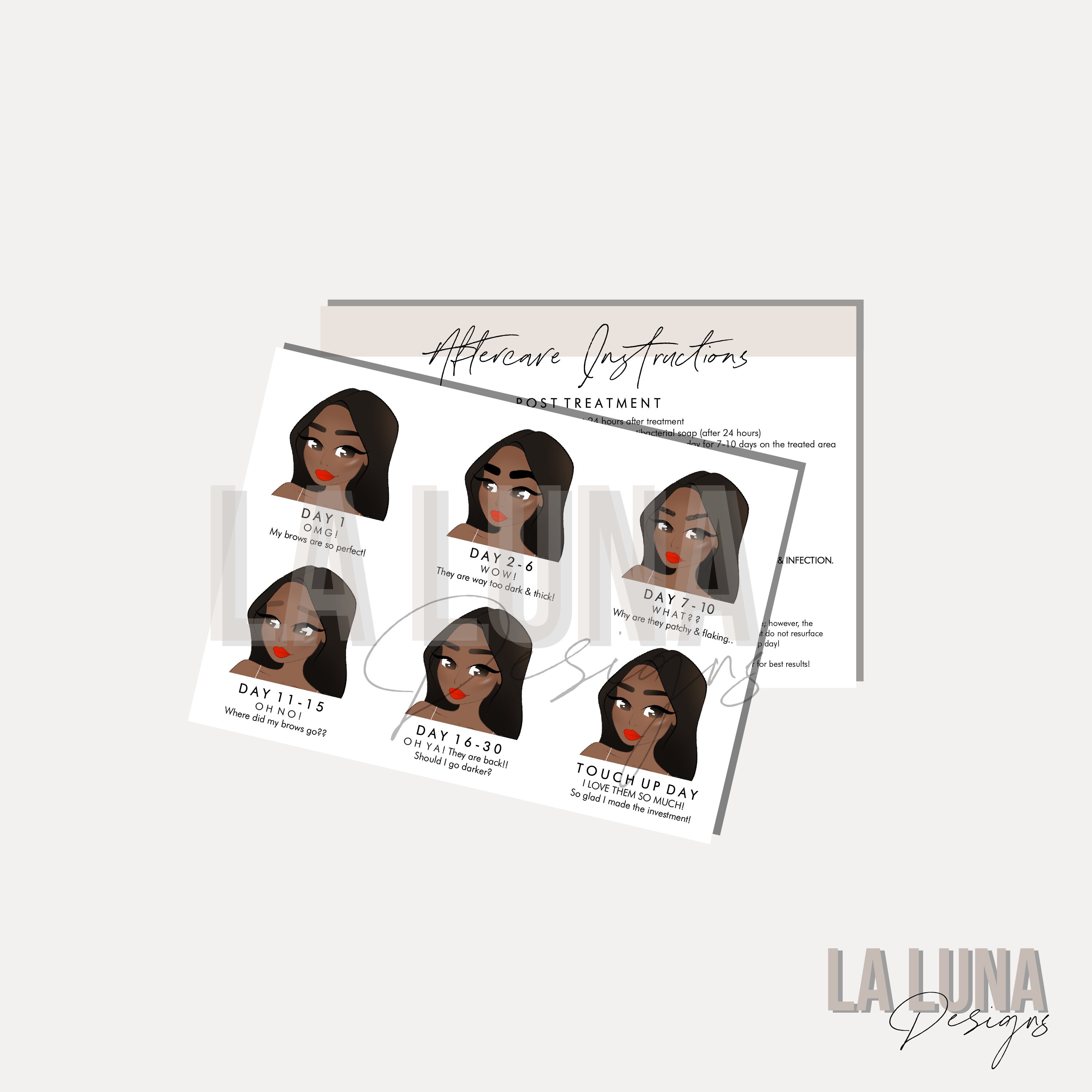 Brow Healing Phases & Aftercare Instructions Microblading - Etsy