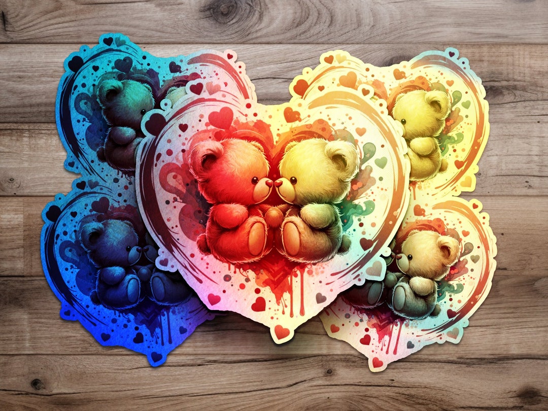 Love Bear Holographic Self-love Bears Stickers - Etsy