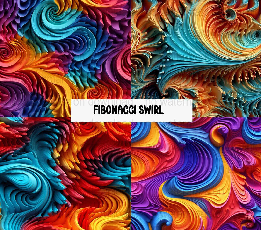 Fibonacci Swirl* Tumbler Wrap Designs Instant Download. Digital File ...