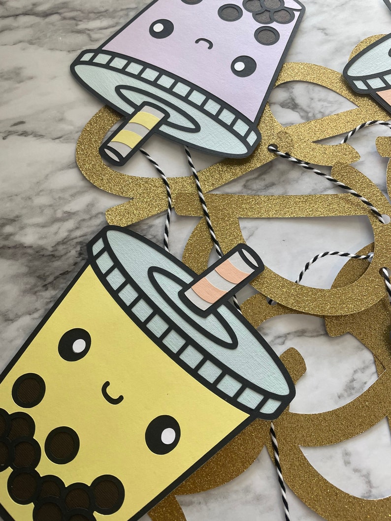 Personalized Bubble Tea Inspired Banner // Boba Themed Party - Etsy