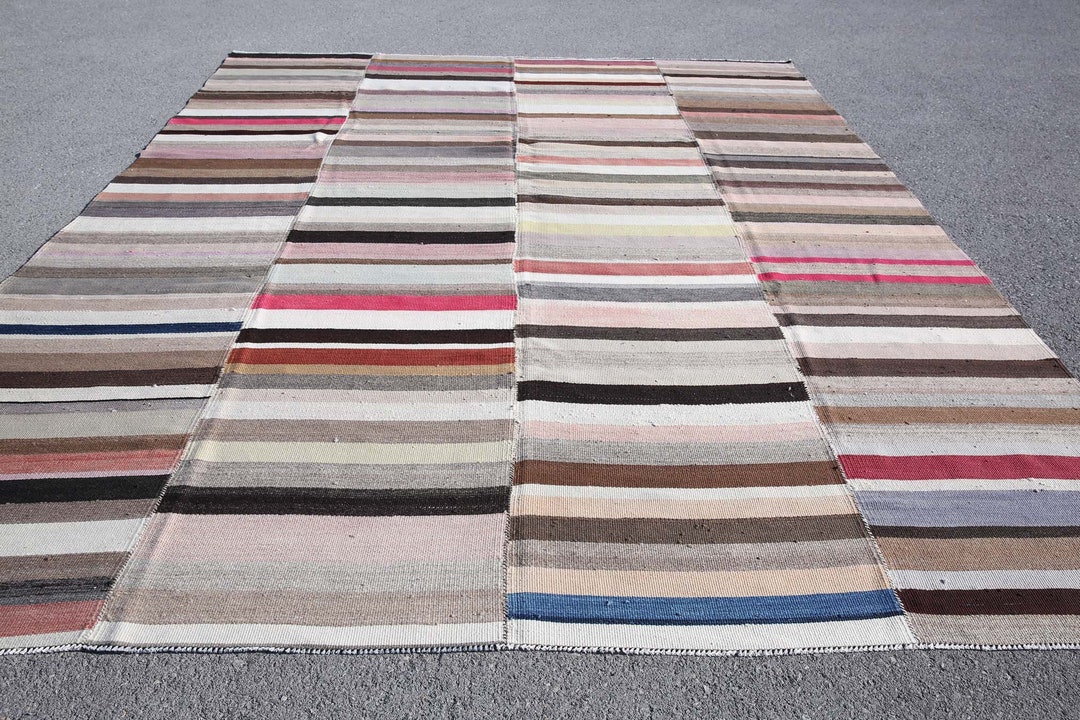 Oversized Kilim Rug 10x12 Big Area Rugs,turkish Rug,feded Pink and ...
