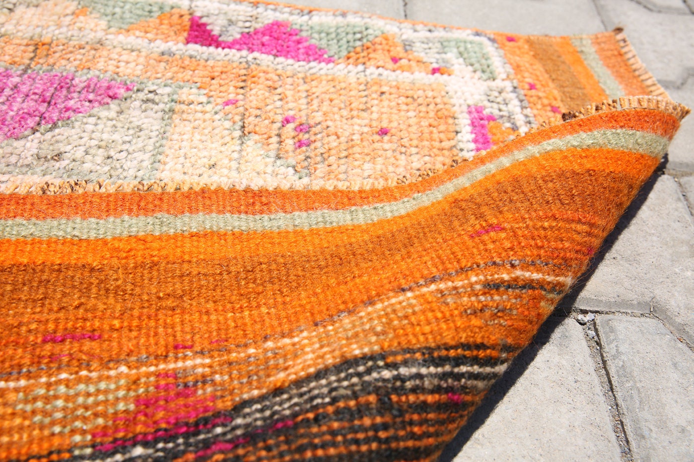 RUNNER RUG 3X12vintage runnerpeach color runnerturkish | Etsy