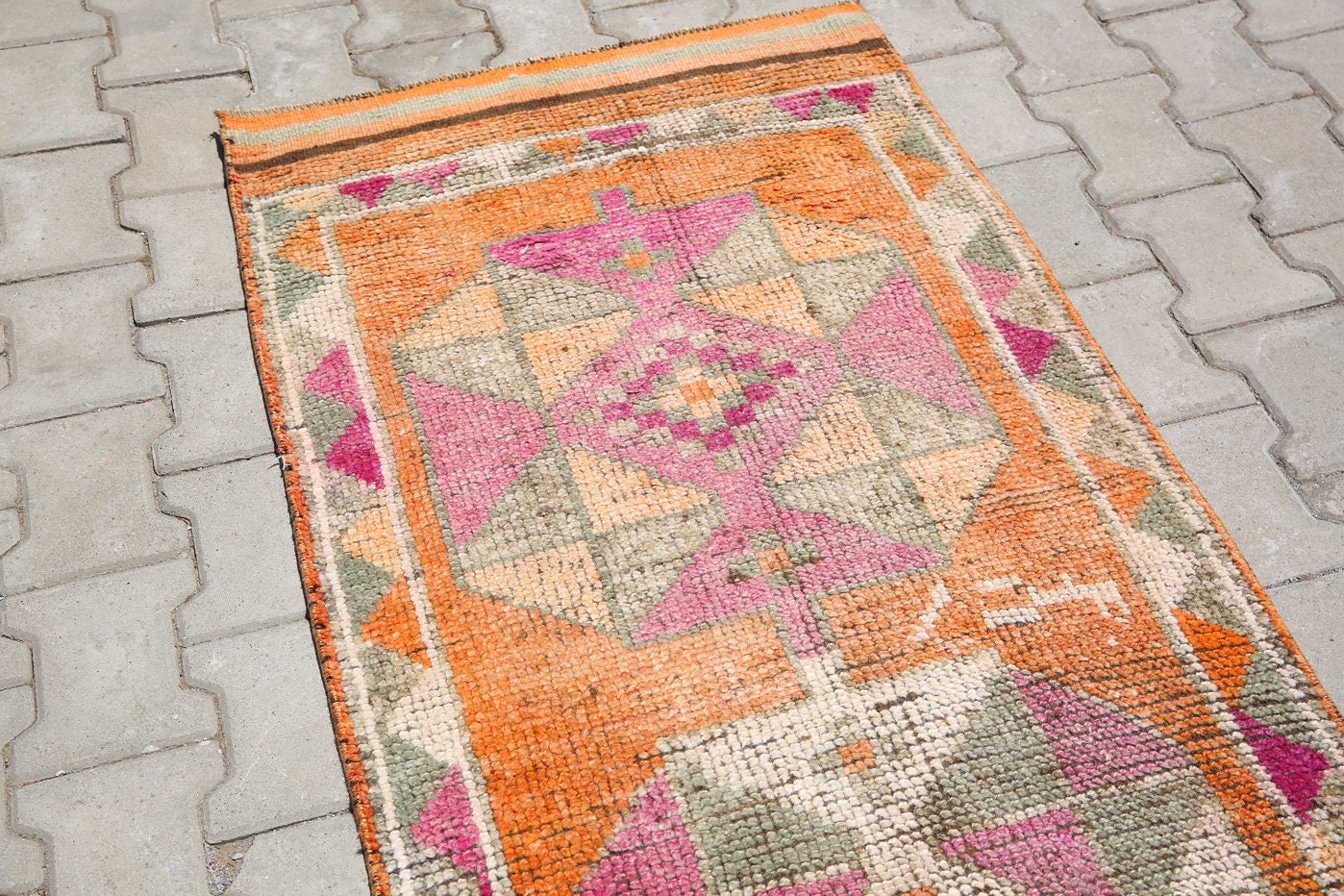 RUNNER RUG 3X12vintage runnerpeach color runnerturkish | Etsy