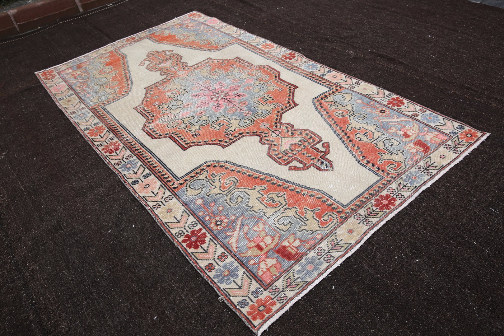 Turkish rugOushak RugVintage RugAnatolian RugHandmade | Etsy