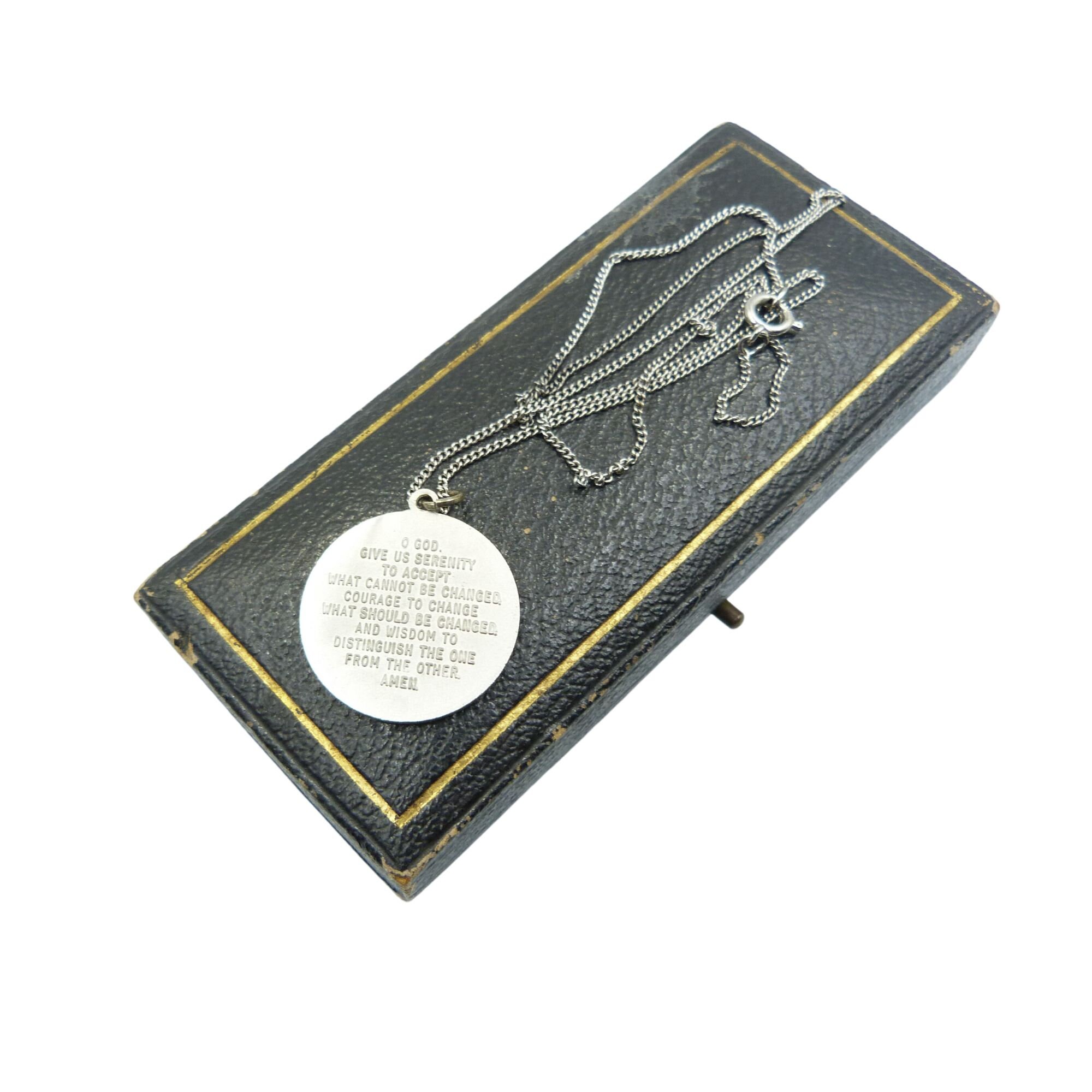 Vintage Praying Hands Serenity Prayer Medal Silver Prayer - Etsy