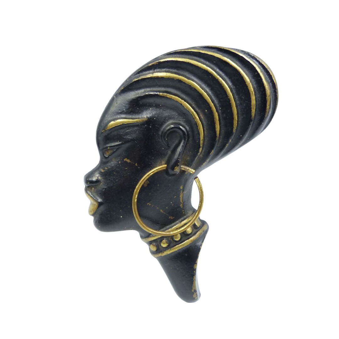 Richard Rohac Bronze African Woman Sculpture, Hagenauer Austria, Bronze ...