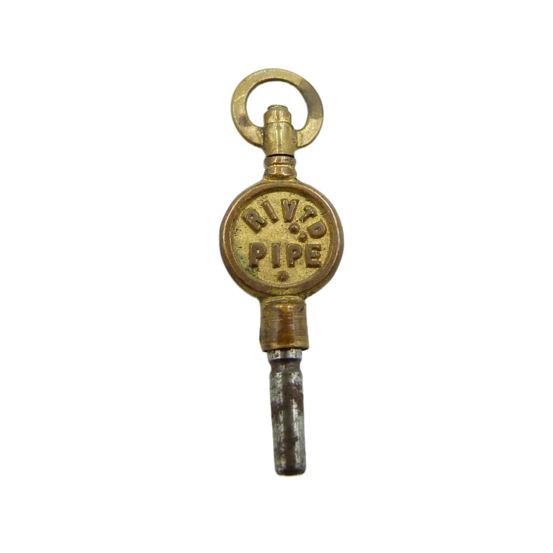 Antique Victorian Pocket Watch Key, RIV TD Pipe Size 3, Brass Pocket ...