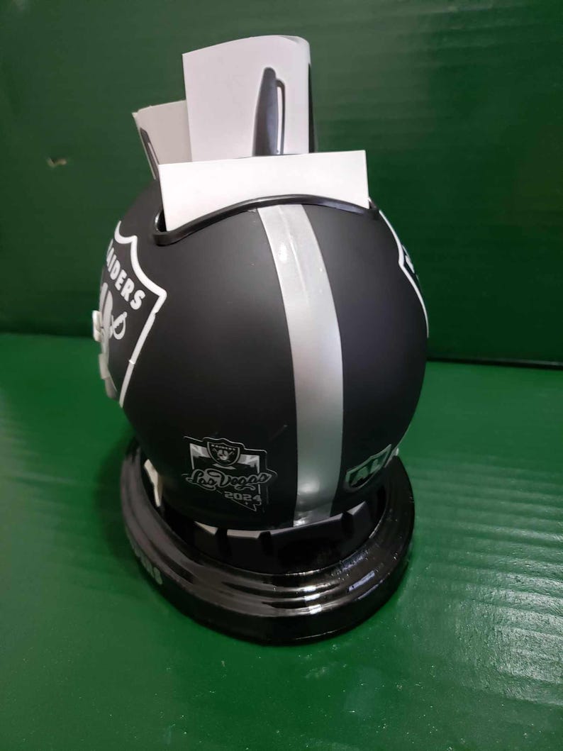 Las Vegas Raiders Matte Black Mini Football Helmet Desk Caddy - Etsy