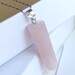 Rose Quartz Bullet Necklace, Natural Rose Quartz Point Necklace ...