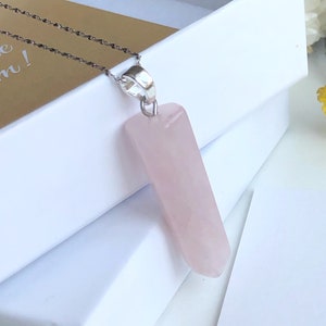 Rose Quartz Bullet Necklace, Natural Rose Quartz Point Necklace ...