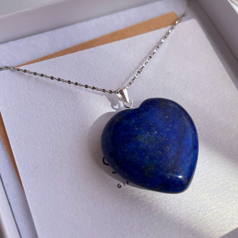 Blue Heart Necklace - Etsy