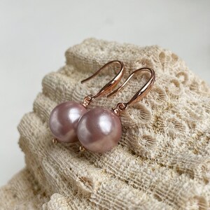Luxury Round Pink Pearl Earrings for Women, Confession Jewelry, Rose ...