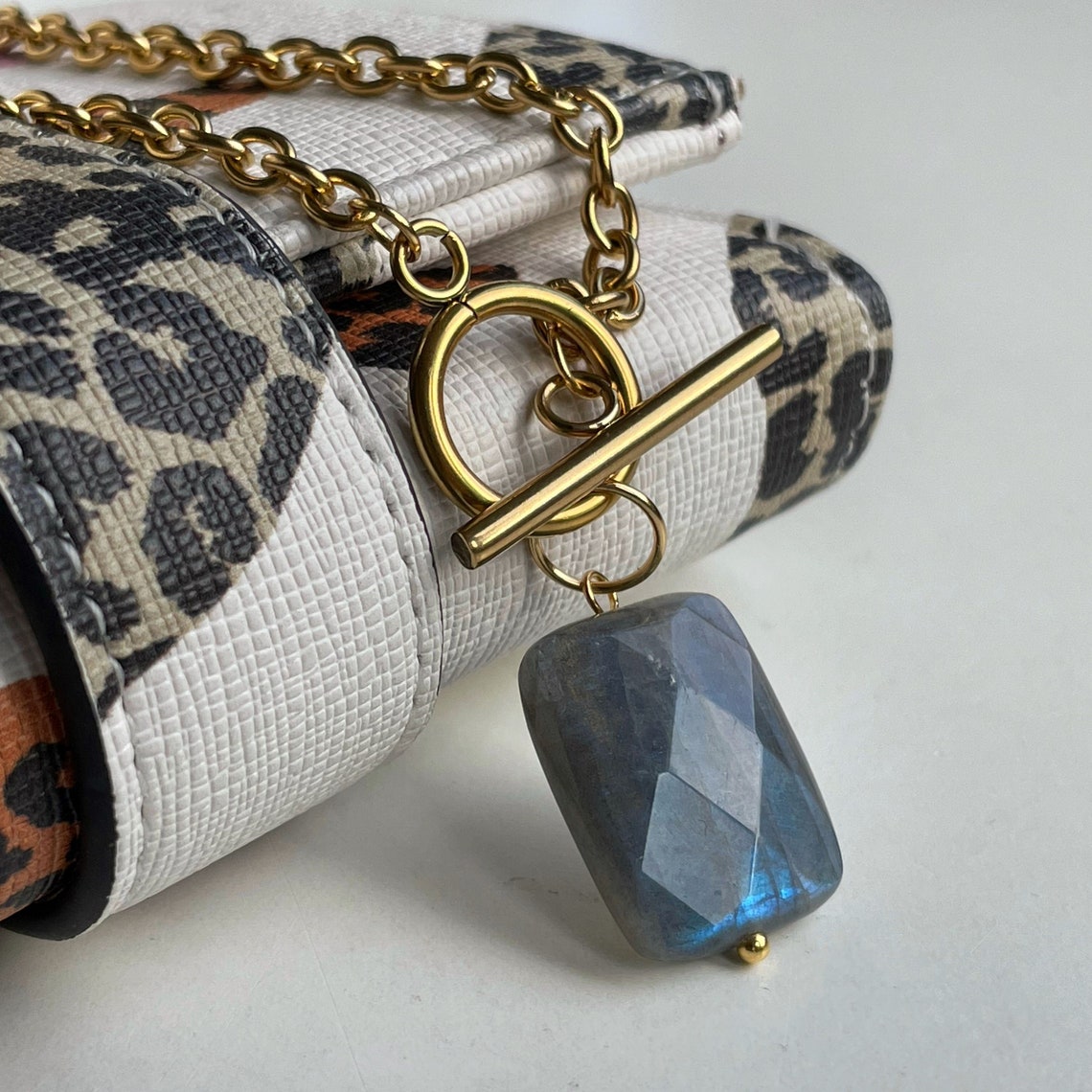 Labradorite Pendant Necklace Gold Filled Stainless Steel - Etsy