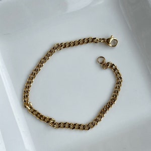 Luxury 18k Gold Filled Cuban Link Chain 3mm Bracelet for Her - Etsy