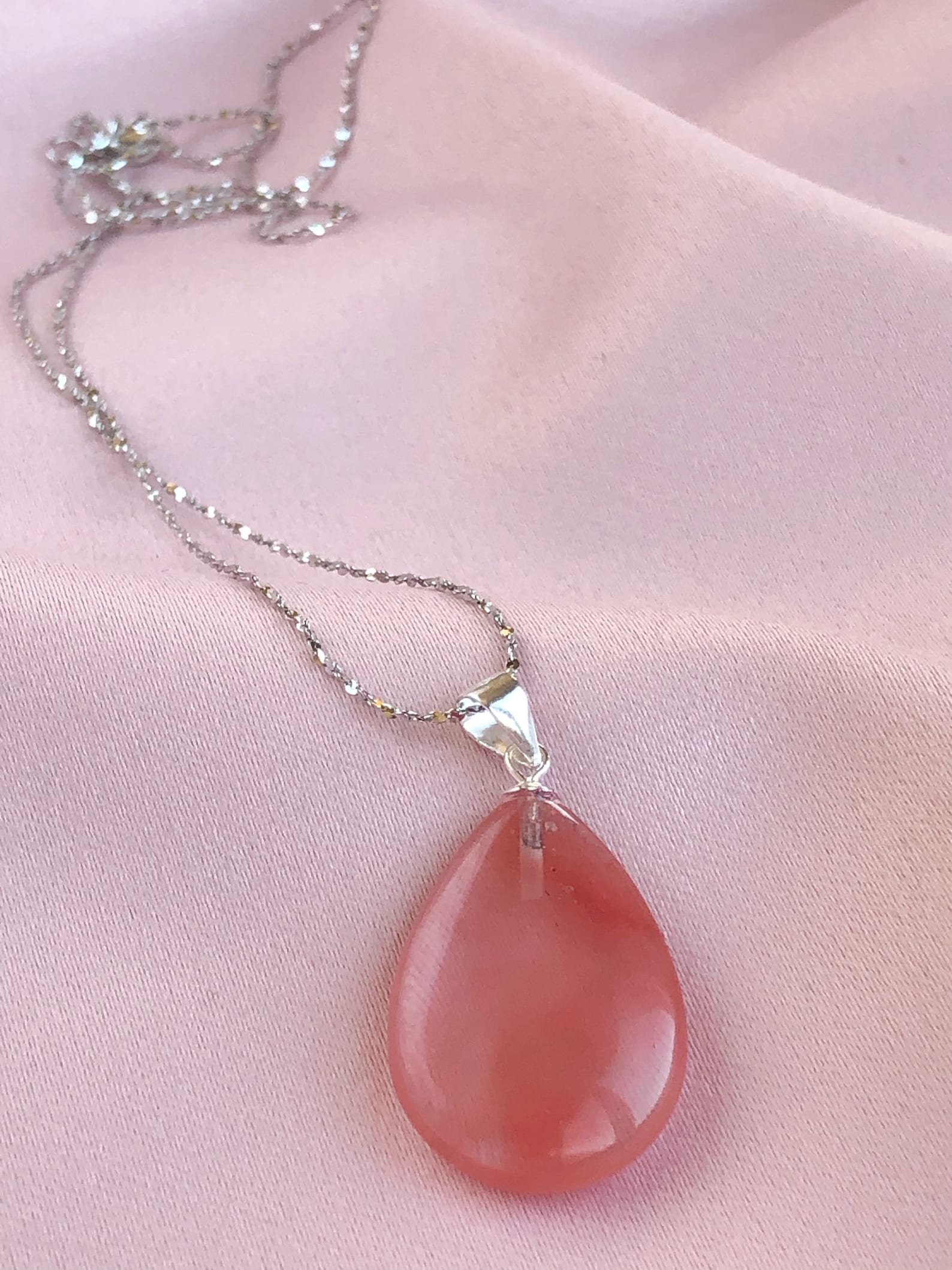 Cherry Quartz, Heart Chakra Pendant, Natural Stone Jewelry, Pink Quartz ...
