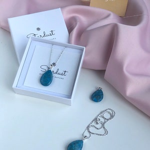 Blue Onyx Drop Pendant, Natural Blue Gemstone Pendant, Gift for Her ...