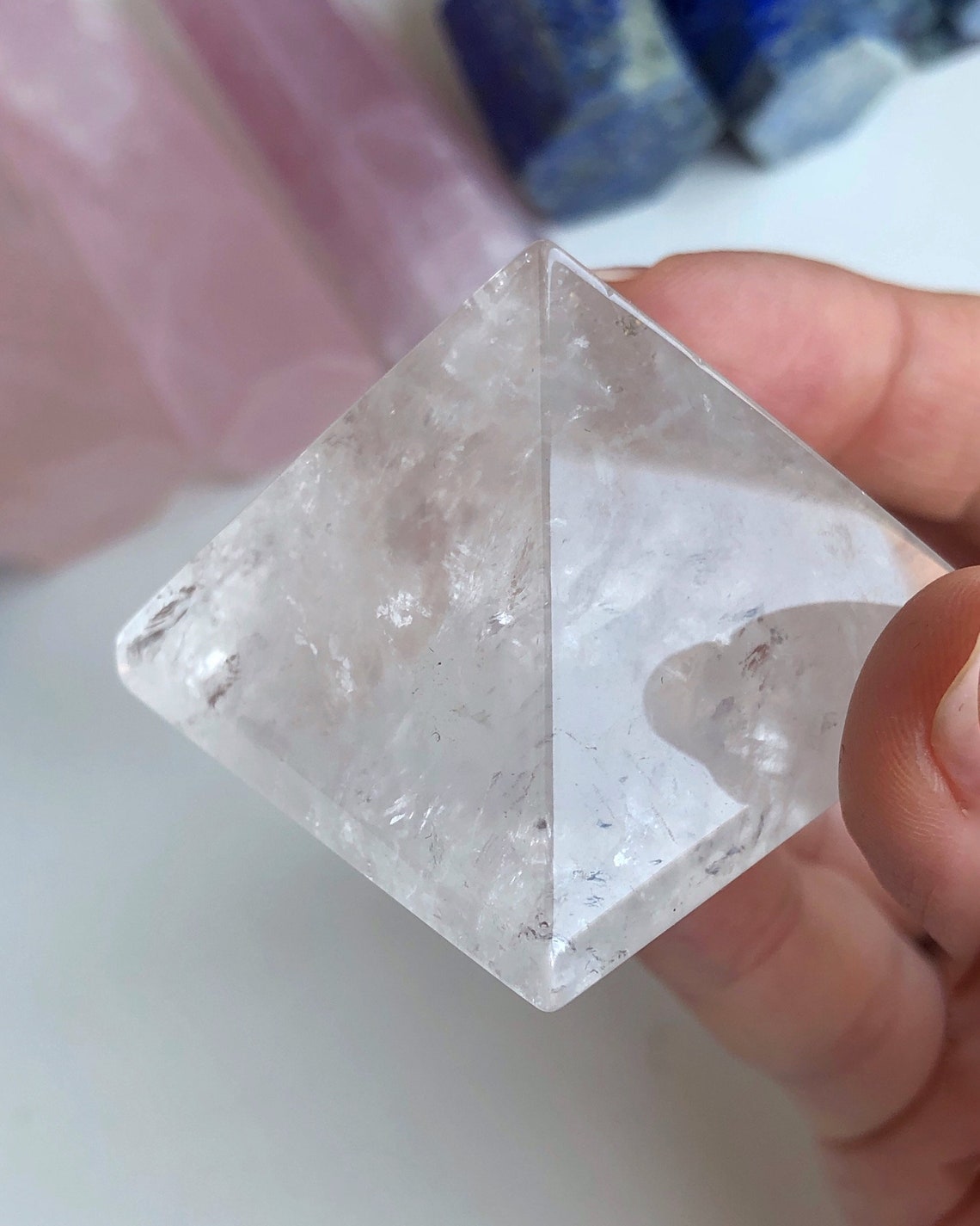 Clear Crystal Pyramid Reiki Crystals Crystal Home Decor | Etsy
