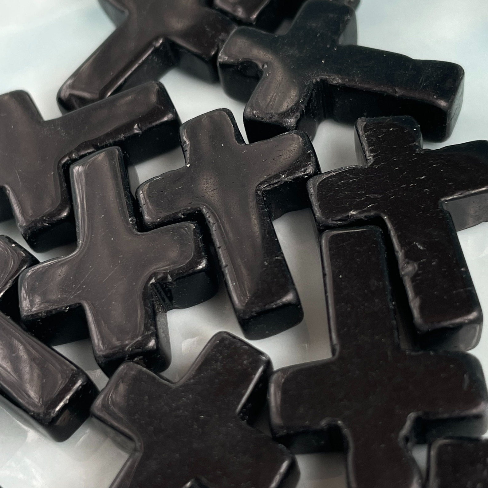 Black Obsidian Cross Pendant Hand Carved Natural Stone - Etsy