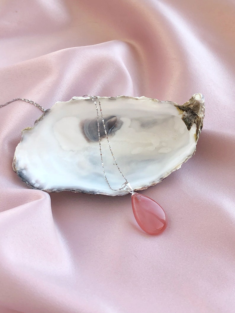 Cherry Quartz, Heart Chakra Pendant, Natural Stone Jewelry, Pink Quartz ...