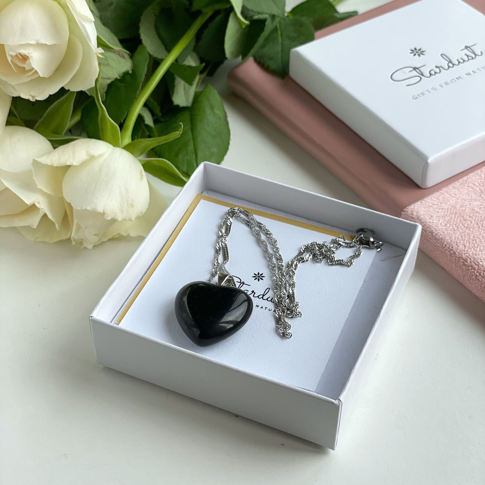 Black Obsidian Pendant Heart Pendant Premium Gift for Her - Etsy
