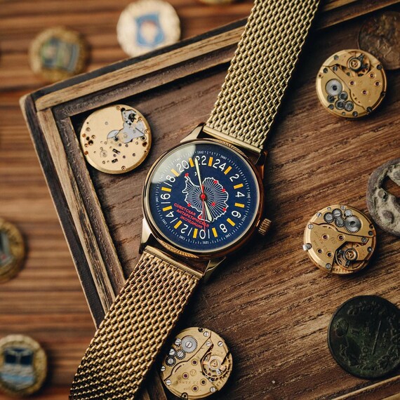 Rare Vintage 24 Hour Movement / Dial Wristwatch for m… - Gem