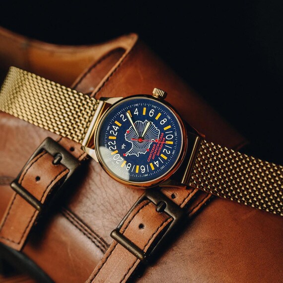 Rare Vintage 24 Hour Movement / Dial Wristwatch for m… - Gem