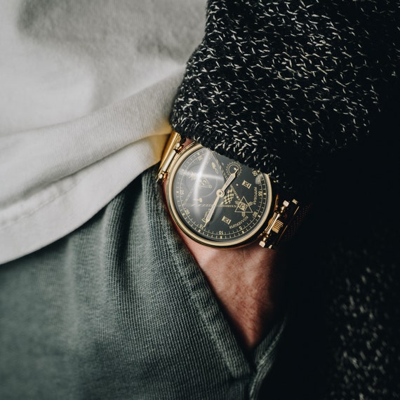 Rare Vintage watch Molnija "Masonic". Mens watch. Mec… - Gem