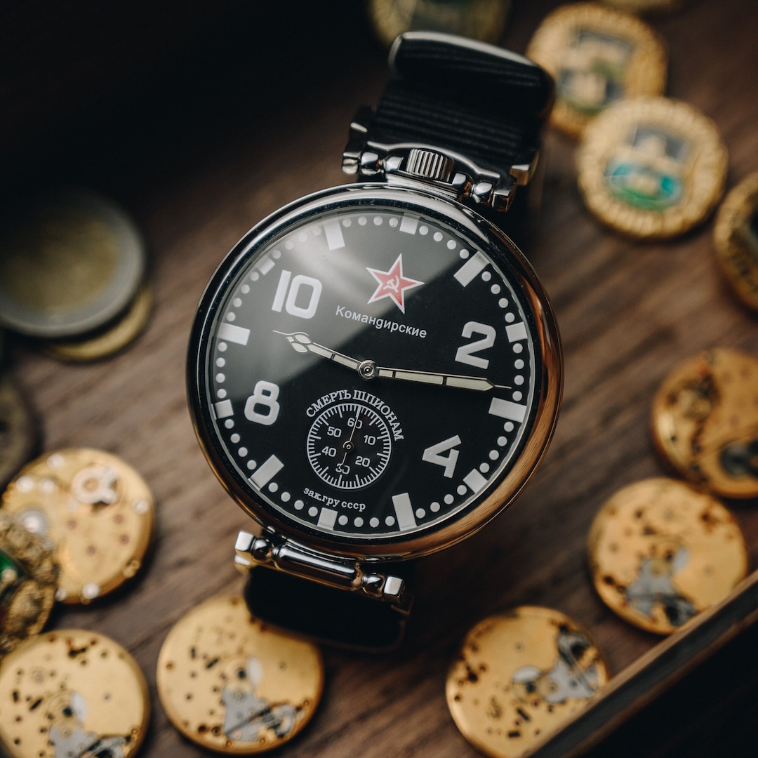 Unique Vintage Watch Molnija komandirskie Mens Wrist Mechanical Watch ...