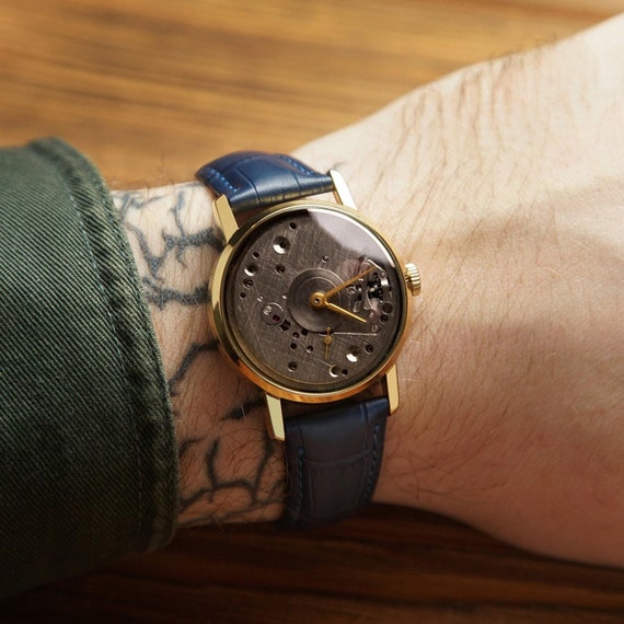 1980s Skeleton "Pobeda" Watch, Vintage Soviet, Handcr… - Gem