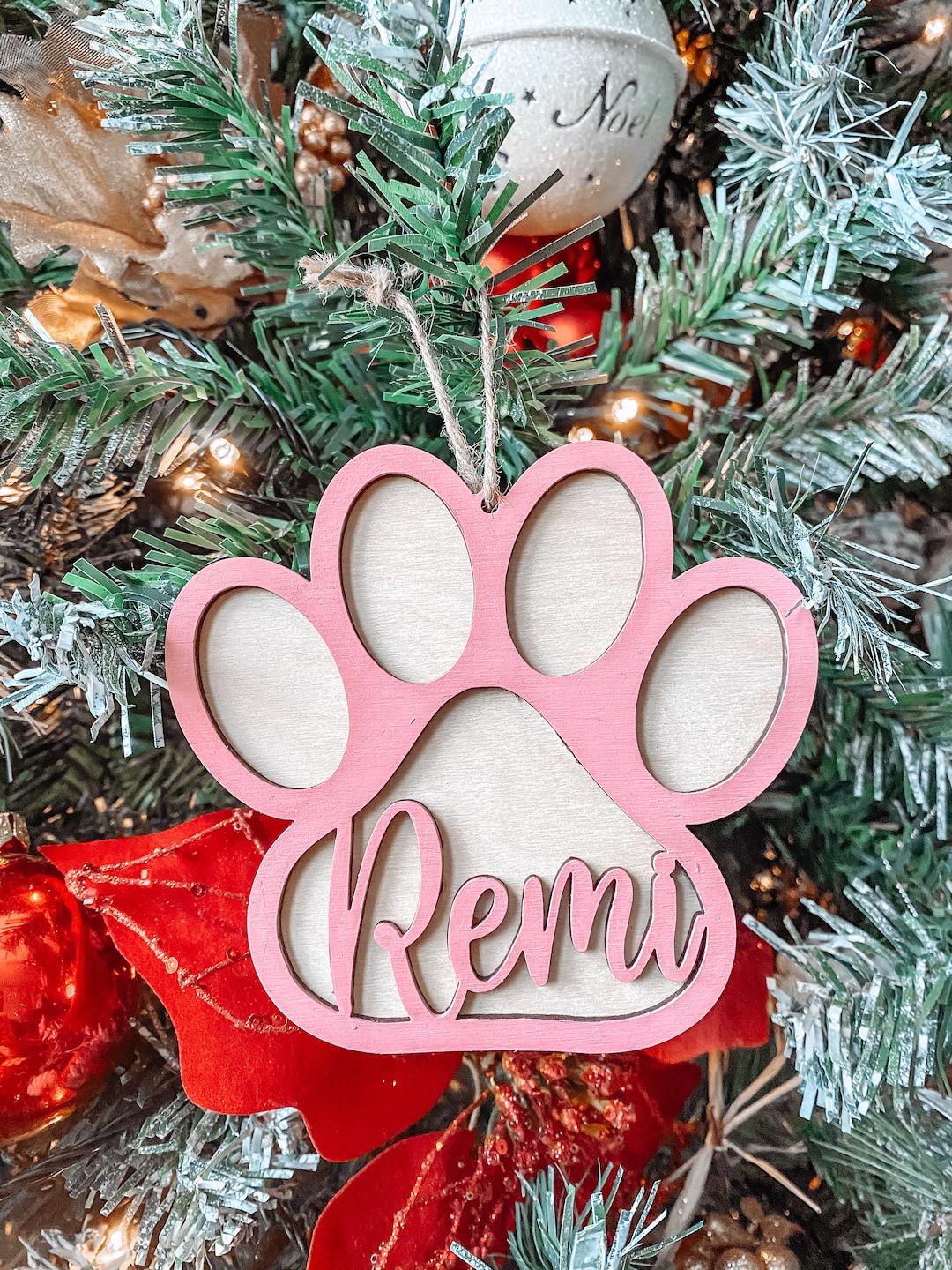 Paw Print Ornament, Custom, Personalized, Dog Ornament, Cat Ornament ...