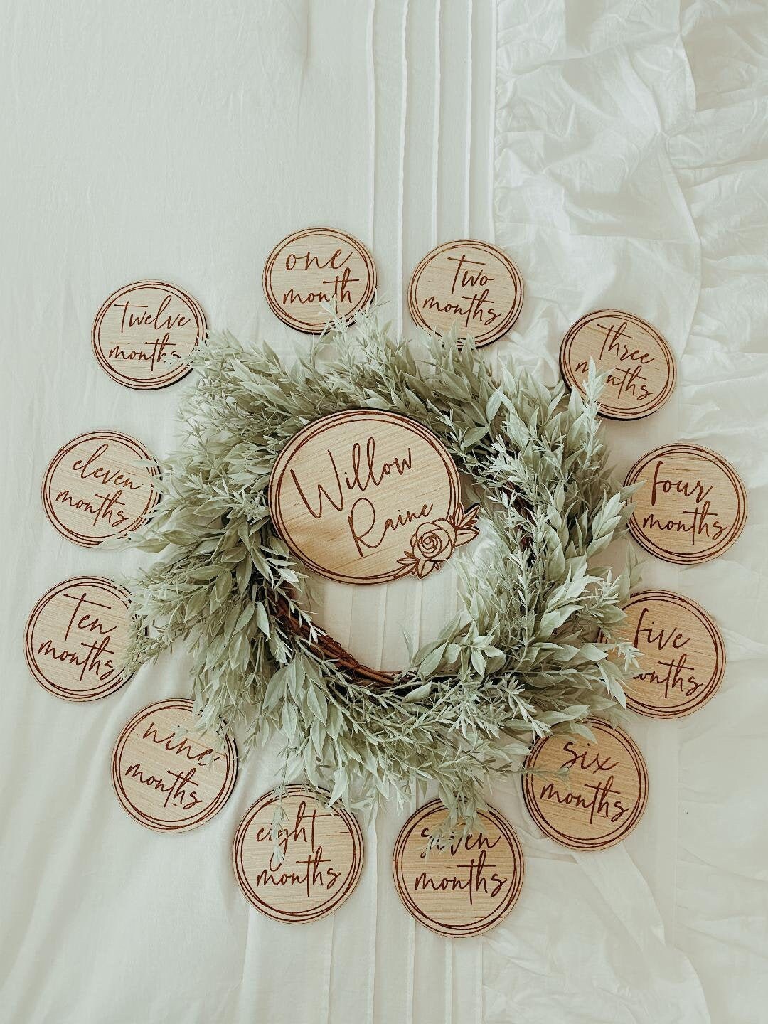 Wooden Monthly Milestone Cards Modern, Baby Month Signs, Baby Monthly ...