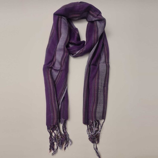 Purple Striped Scarf - Etsy
